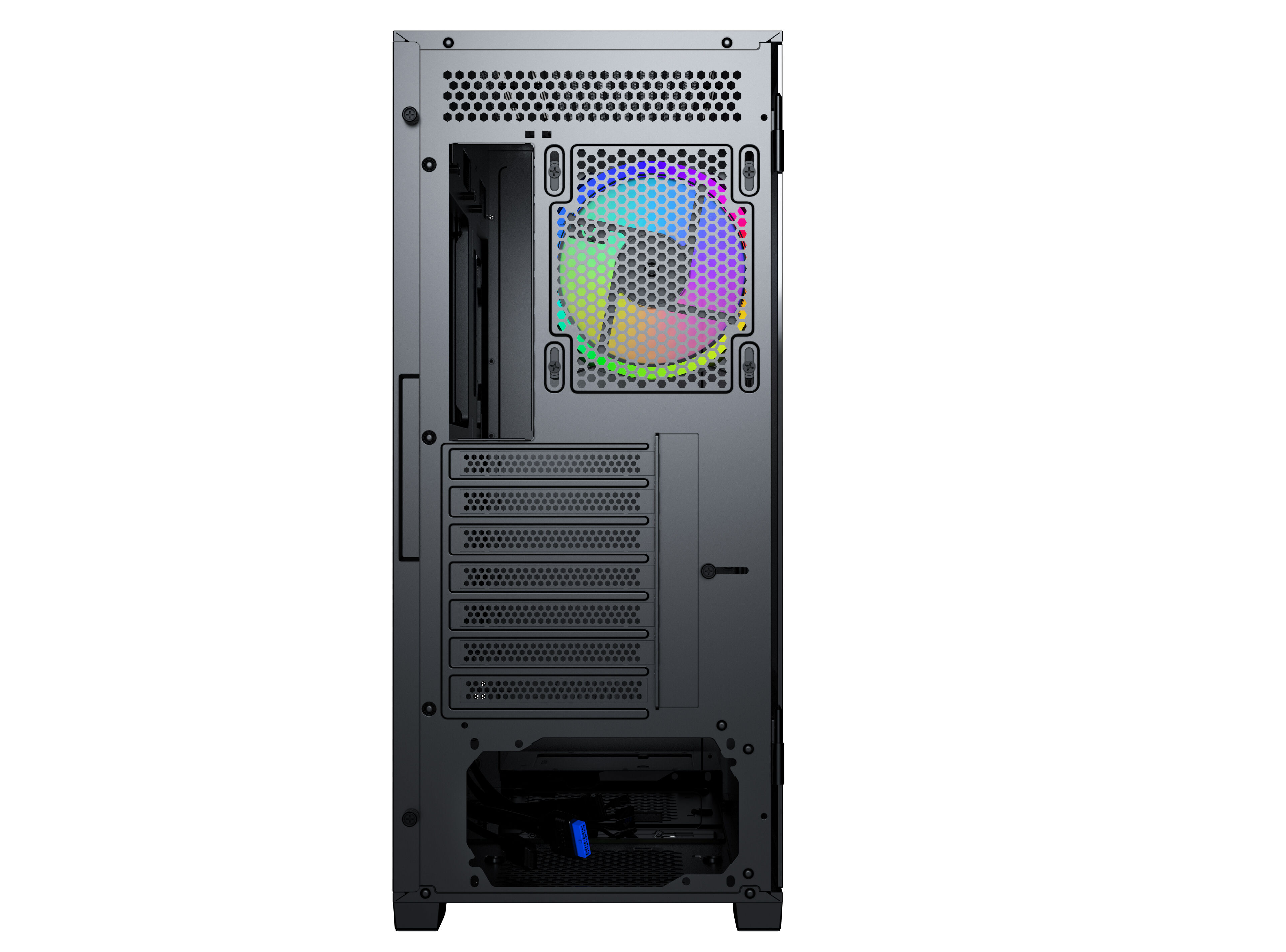 Full Tower Computer Case Atx Tempered Glass With Iron Mesh Cooling ...