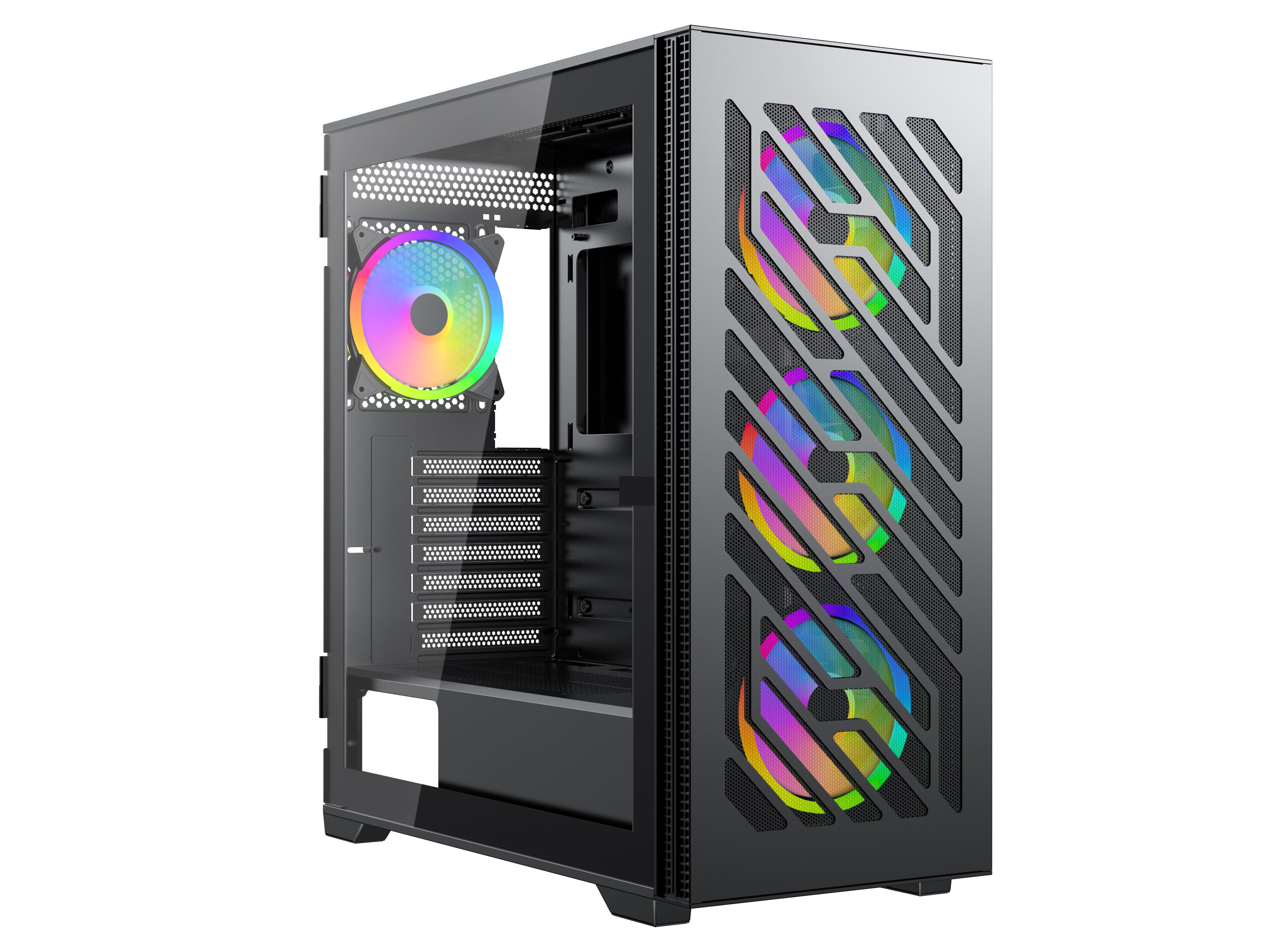 Independent Power Supply Compartment Computer Chassis Tempered Glass ...