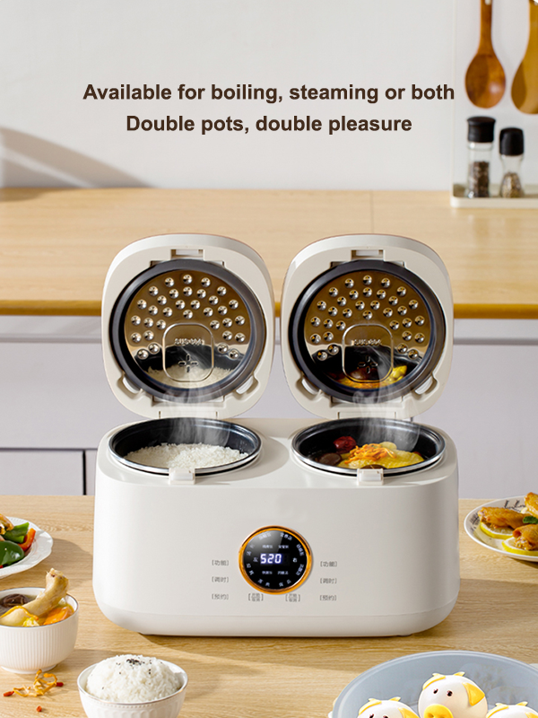 Eap 4l Electric Digital Pure White Rice Cooker With Non-stick 2l Double ...