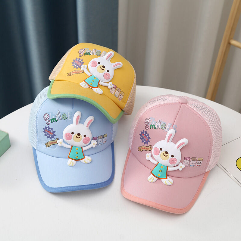 Kids Cartoon White Rabbit Caps Disney Boys Girls Cute Sun Hats Children ...