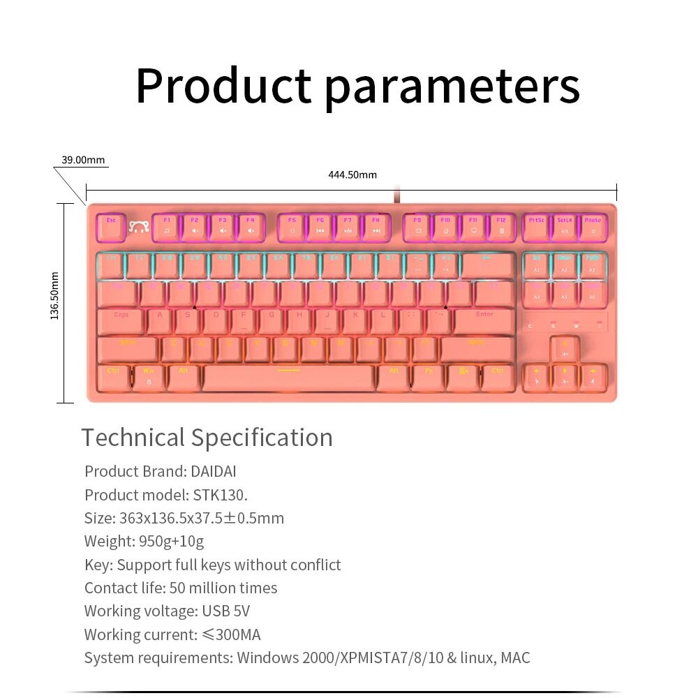 Buy Wholesale China Oem Stk130 Black Game Macro Programming Rainbow ...