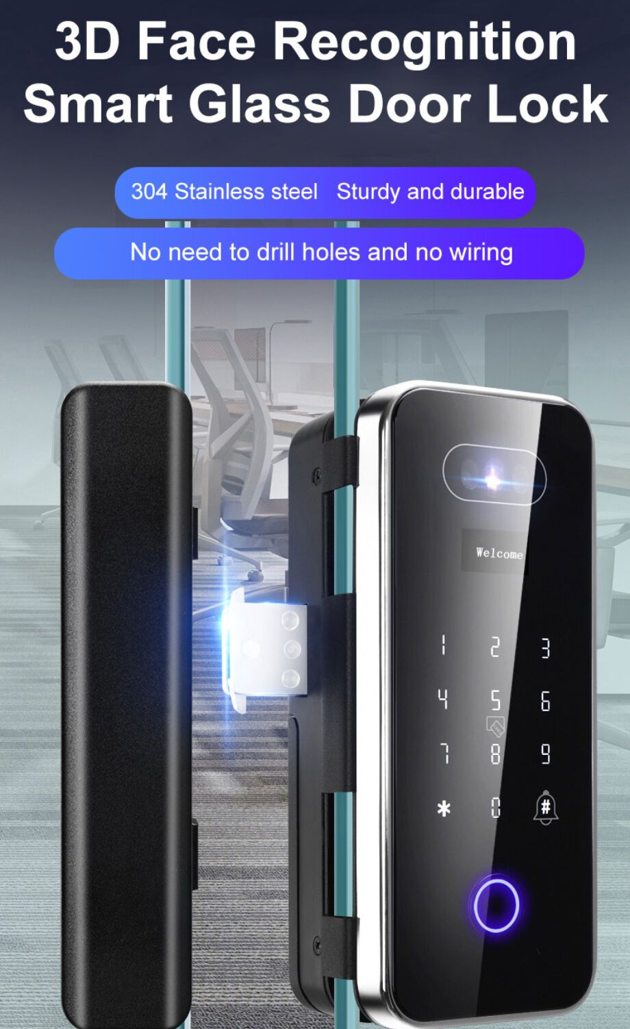 Hot Sale Fingerprint Digital Password Keyless Apartment Home Room Lock ...