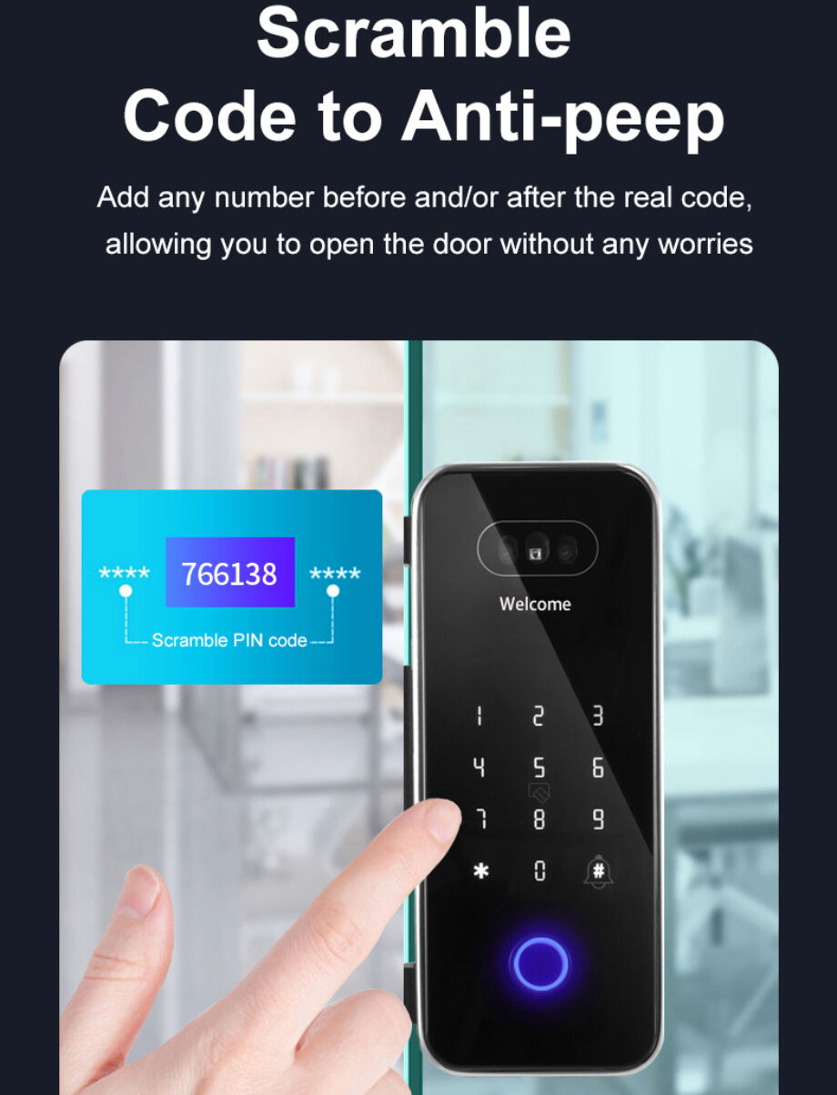 3d Face Recognition Stainless Steel Glass Door Fingerprint Tuya Smart