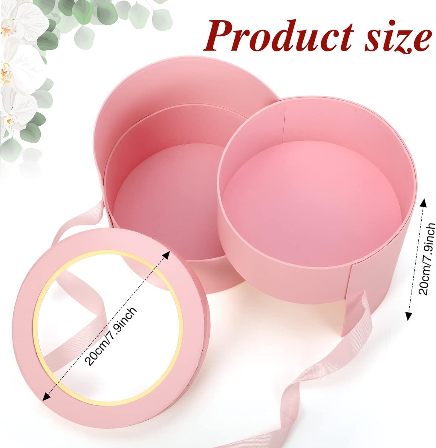 Flower Round Boxes For Arrangements, 2 Tier Gift Boxes With Lids ...