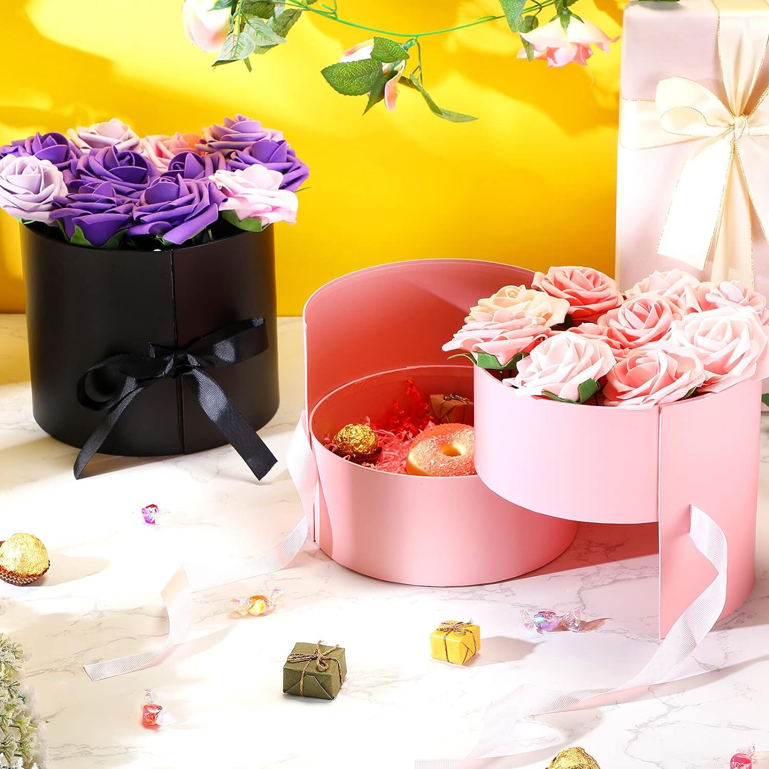 Buy Wholesale China Round Flower Boxes For Arrangements Gift Boxes With ...