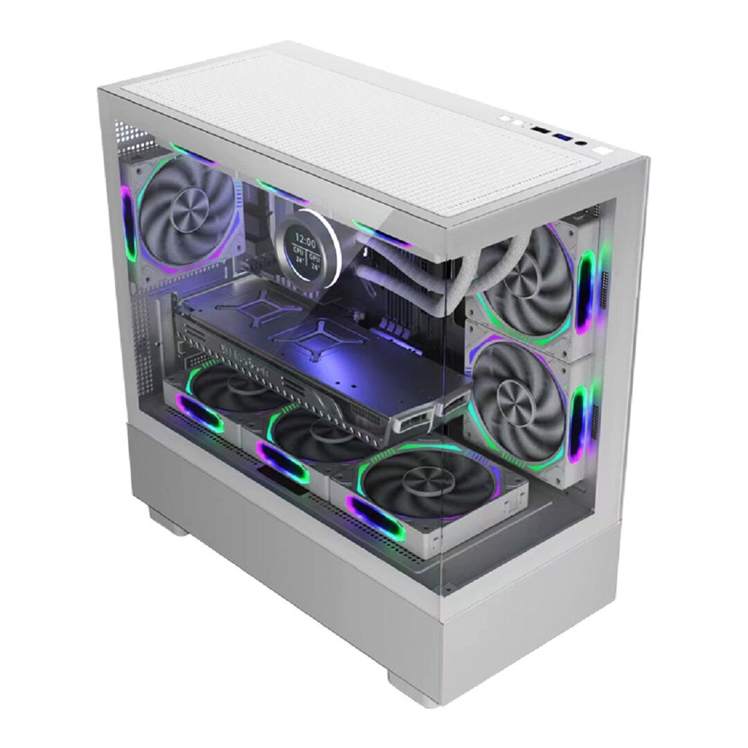Panoramic Side See-through Panel Gaming Pc Case M-atx Gaming Computer ...