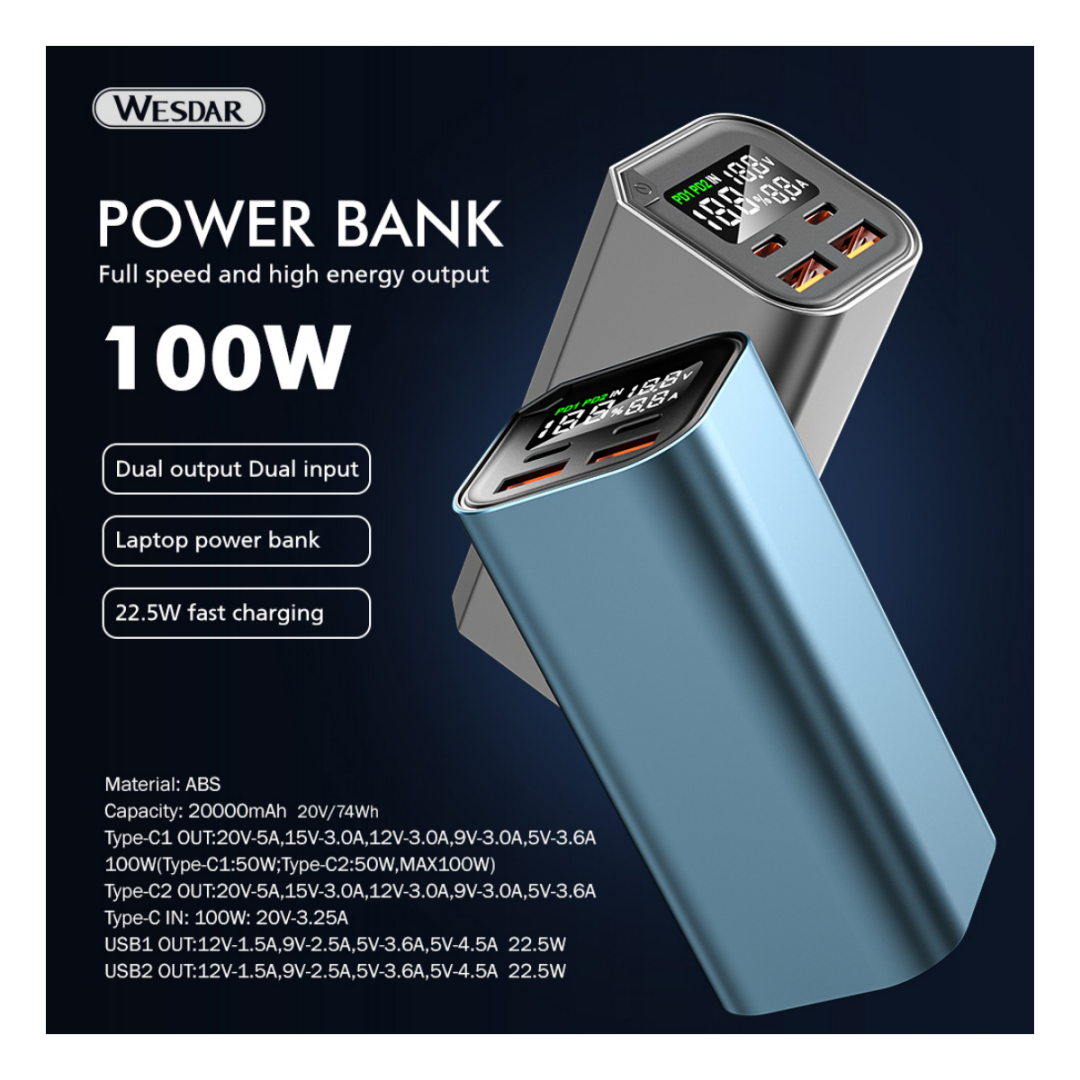 Laptop Power Bank,pd100w 20000mah Power Bank,power Bank For Mobile ...