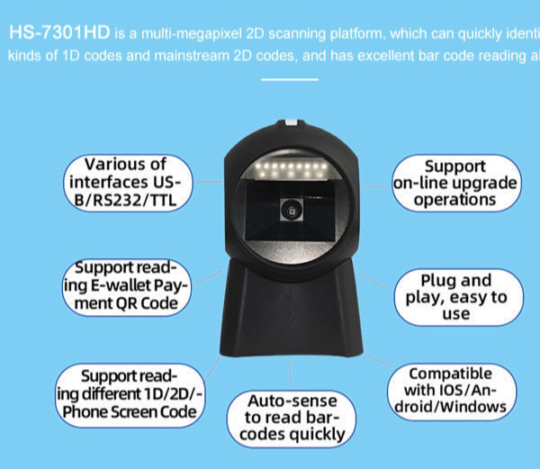 Bulk Buy China Wholesale Desktop Corded Qr Code Scanner Reader 2d Qr ...