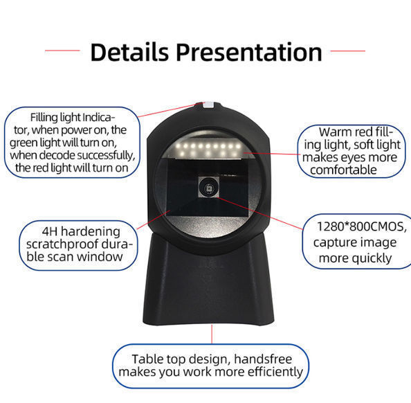Bulk Buy China Wholesale Desktop Corded Qr Code Scanner Reader 2d Qr ...