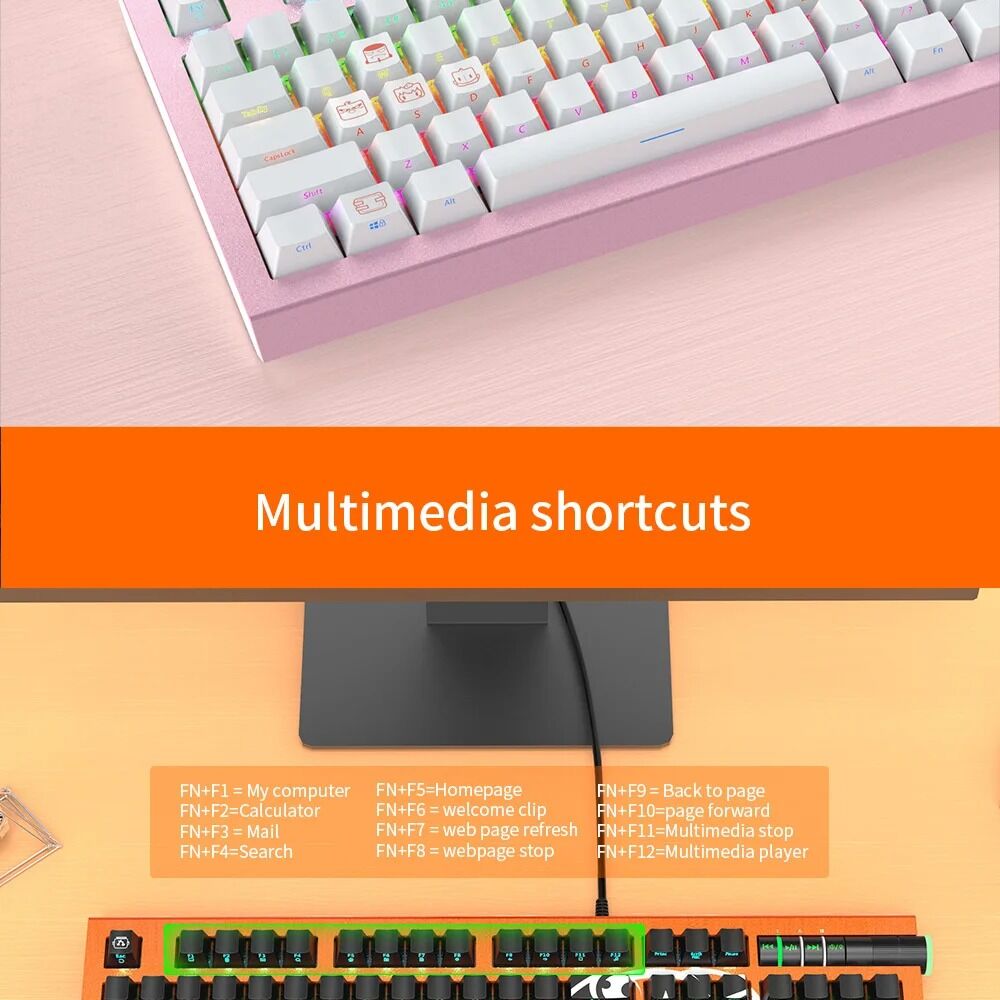 Oem Dkm800 Mechanical Gaming Keyboard Rgb Lighting Effects Programmable ...