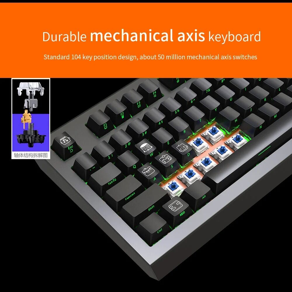 Oem Dkm800 Mechanical Gaming Keyboard Rgb Lighting Effects Programmable ...