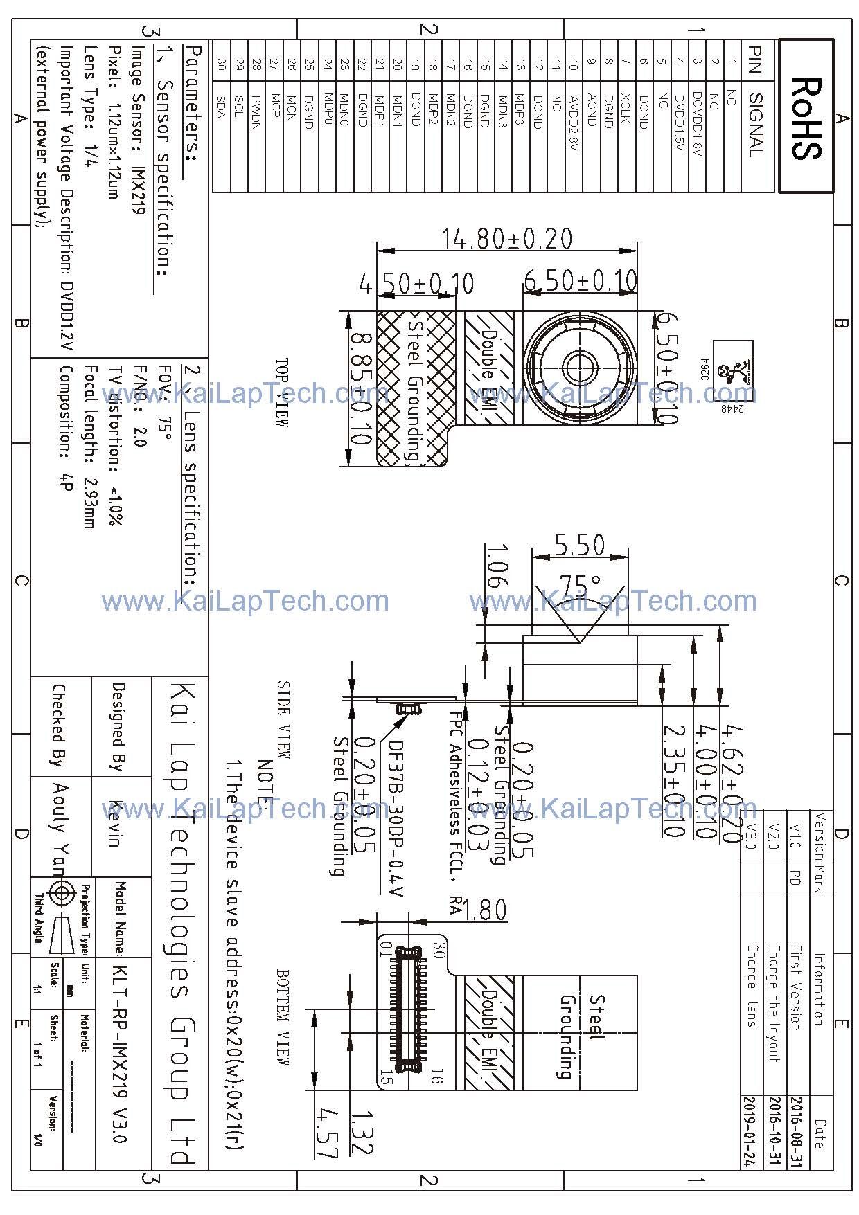 Buy Wholesale Hong Kong SAR Klt-rp-imx219 V3.0 8mp Imx219 Interface ...
