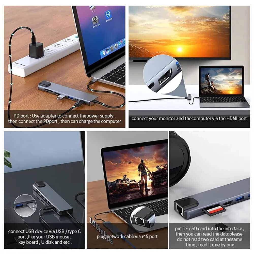 Factory Direct High Quality China Wholesale Usb C Hub 8 In 1 Type C To ...