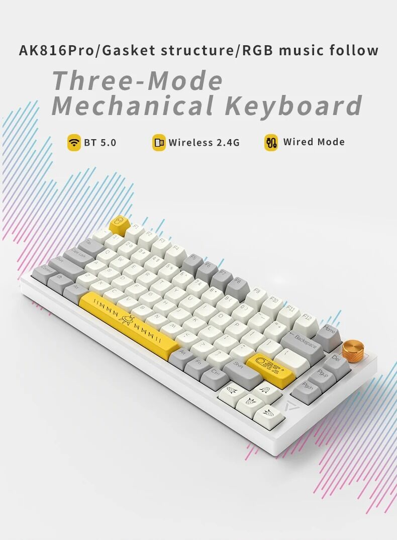 Oem Ak816pro 81keys Wired Wireless Bt 2.4g Gaming Keyboard Mda ...