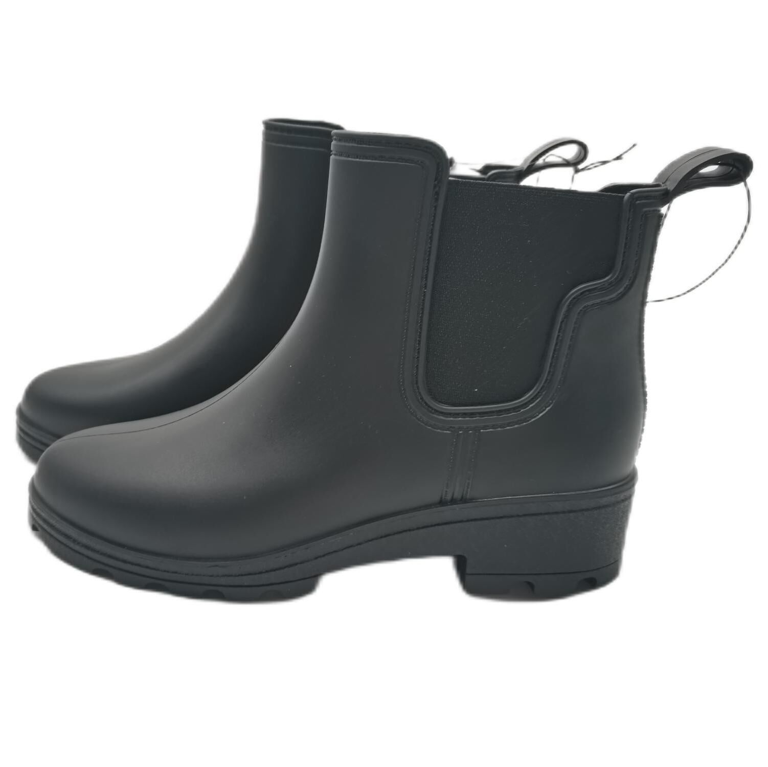 Women Ankle Pvc Matte Black Rain Boots Short Rain Shoes, Chelsea Rain ...