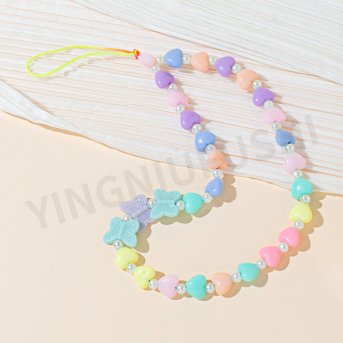 Colored Acrylic Mobile Phone Chain Women's Mobile Phone Case Lanyard ...