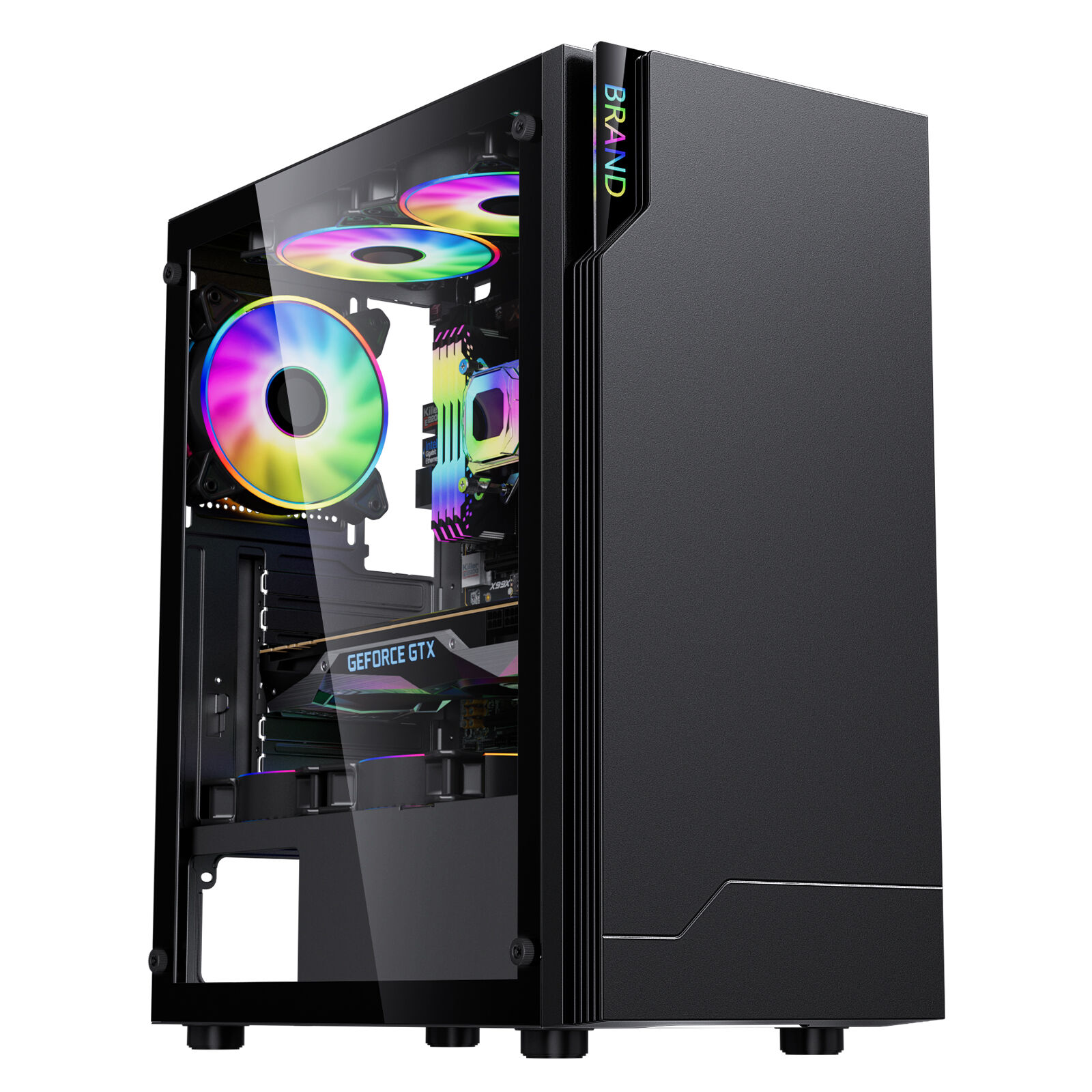 Oem/odm F355-30 Classic Atx Gaming Pc Casing Atx Side Tempered Window ...
