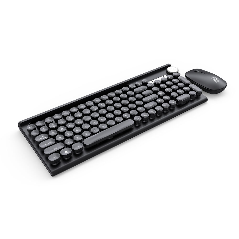 Wireless Keyboard And Mouse Combo, Typewriter Floating Round Keycaps ...