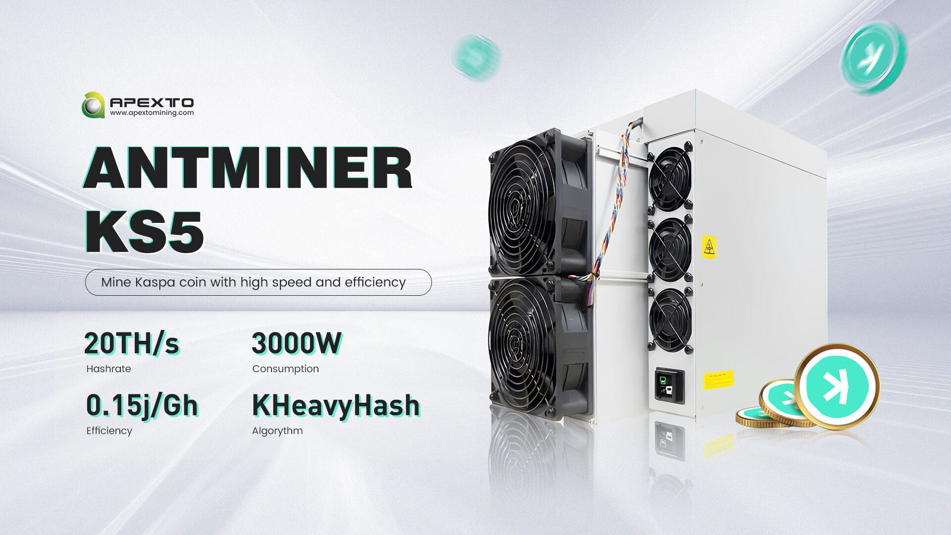 Stock Kas Miner Antminer Ks5 20th/s 3000w Kheavyhash Algorithm Kaspa ...