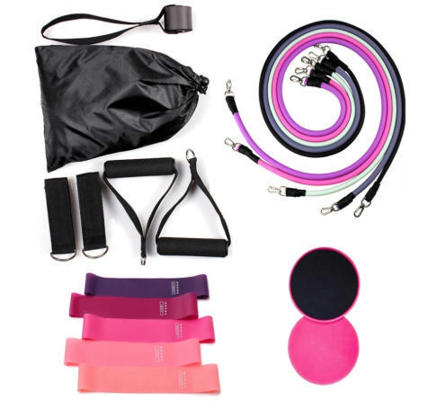 Buy Wholesale China 18 Pieces Resistance Band Set, Exercise Workout Kit ...