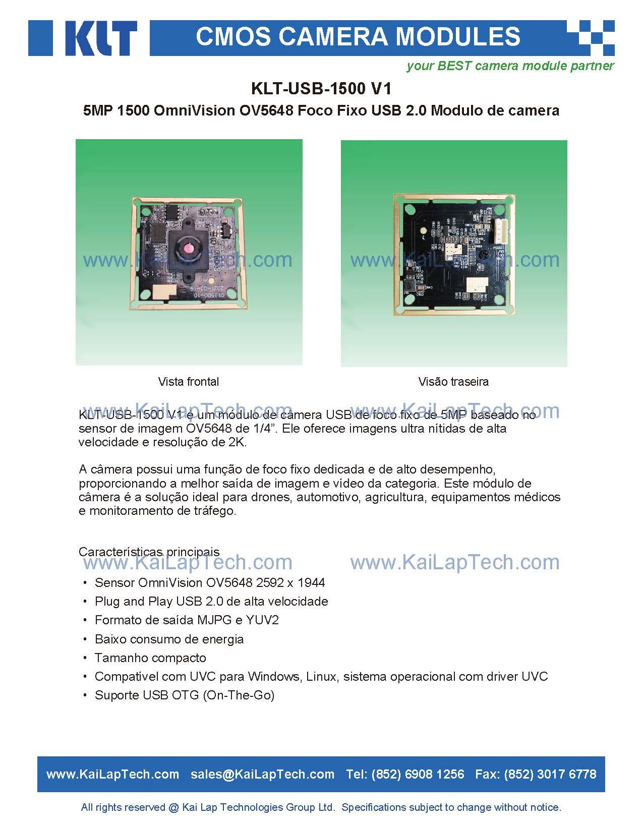 Klt-usb-1500 V1 5mp 1500 Ov5648 Foco Fixo Usb 2.0 Modulo De Camera, 5mp Modulo De Camera, Ov5648 ...