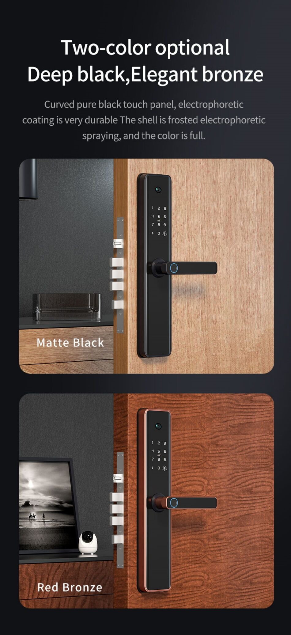 Wifi Digital Door Lock For Wooden Door, Smart Door Lock With Camera, 3d ...