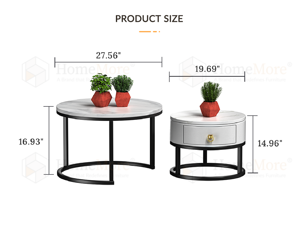 Homemore Storage Modular Side Table For Home Use Tea Table Nesting ...