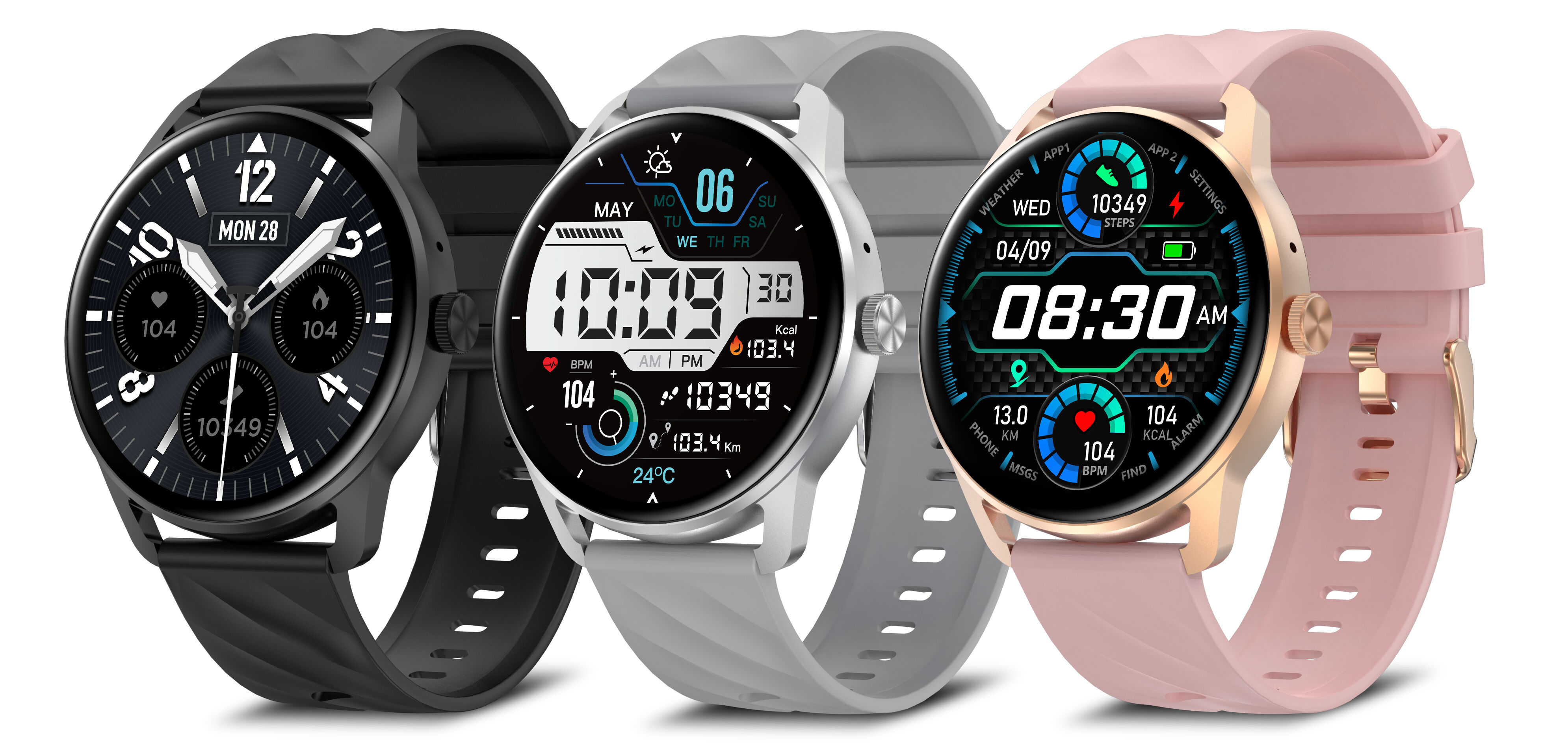 Waterproof Fitness Smartwatch With Sleep & Blood Pressure Monitoring ...