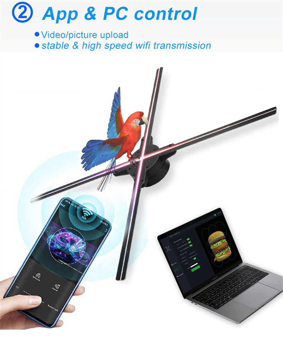 3d Holographic Led Advertising Fan 50cm 65cm 70cm 100cm Led Fan 3d Hologram Projector Display ...