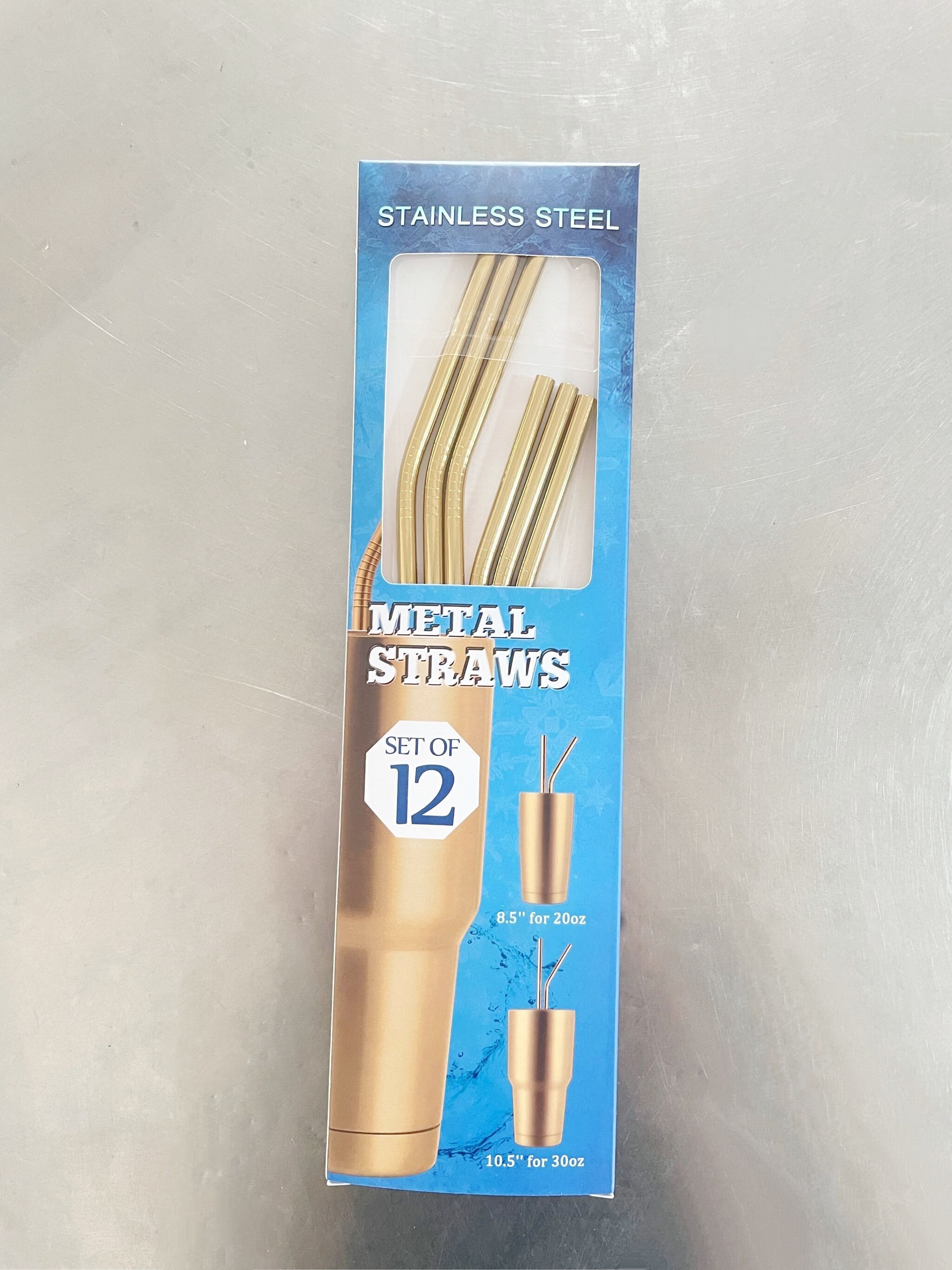 Stainless Steel Drinking Straw Sets In Different Colors Reusable Straws ...