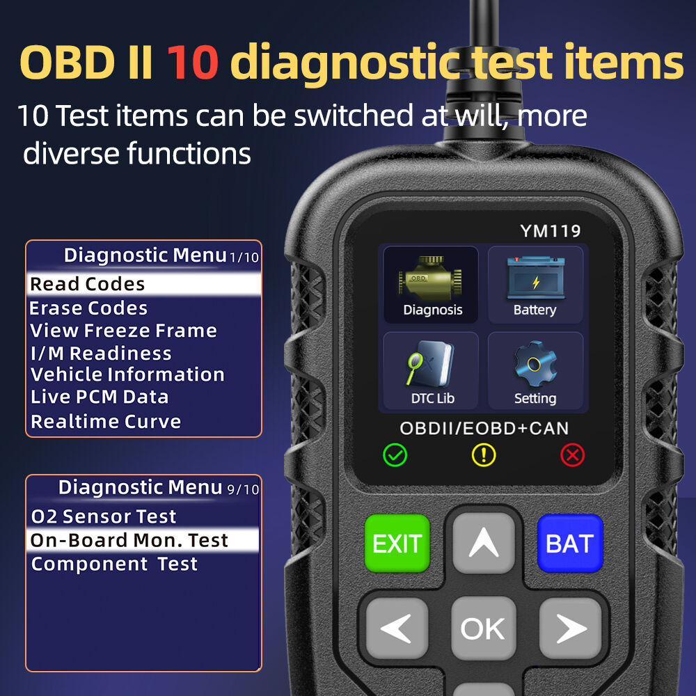 Automotive Code Scanner Obd2 Car Diagnostic Tools 1.77 Inch Engine ...