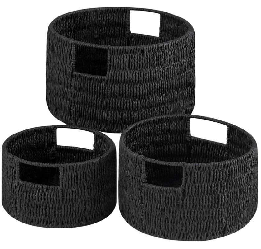 Buy Wholesale China Hand Woven Paper Rope Large Round Woven Basket With ...