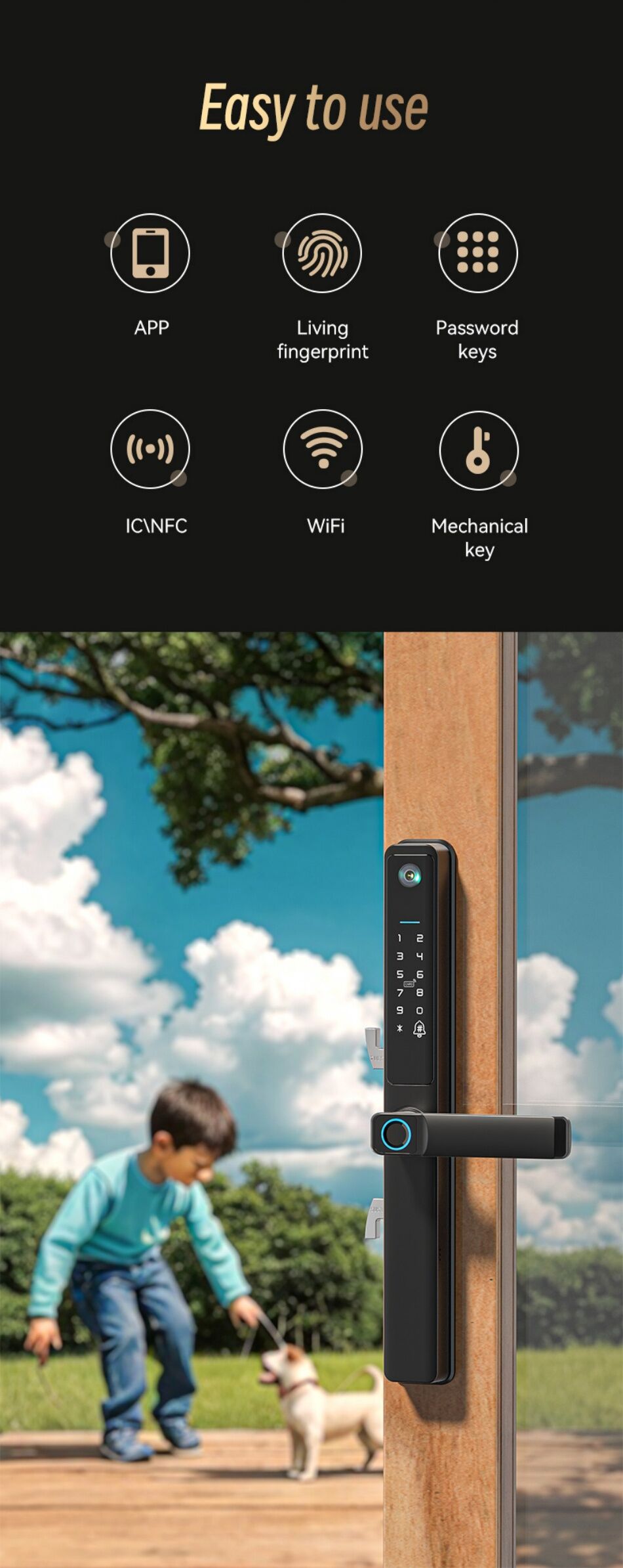 Sinovo Smart Lock Sliding Glass Door Tuya App Wifi Fingerprint ...