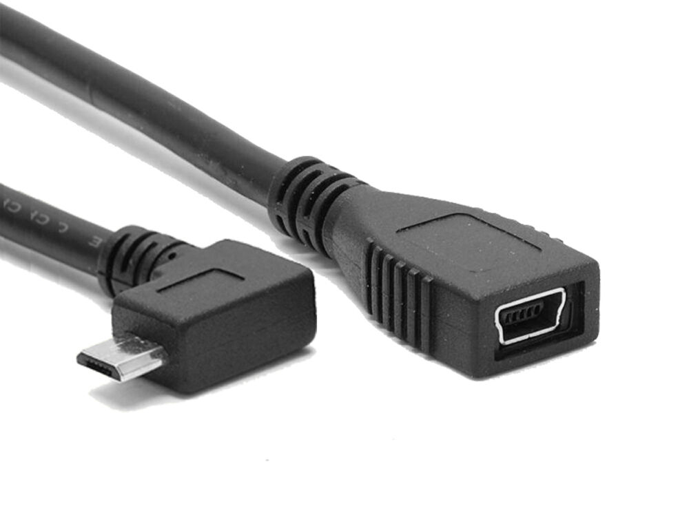 Left Angle Micro Usb To Mini Usb Adapter Cable M/f Connect Micro Usb ...