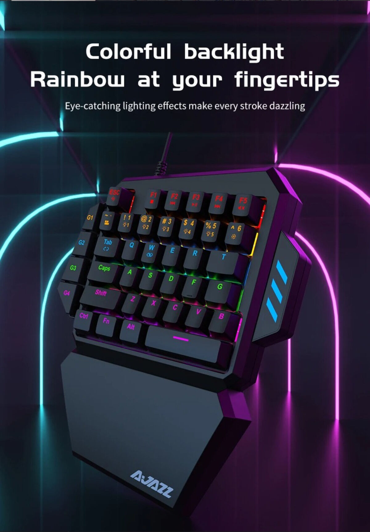 Buy Wholesale China Oem Ajazz Ak039h One-handed Rainbow Mechanical ...