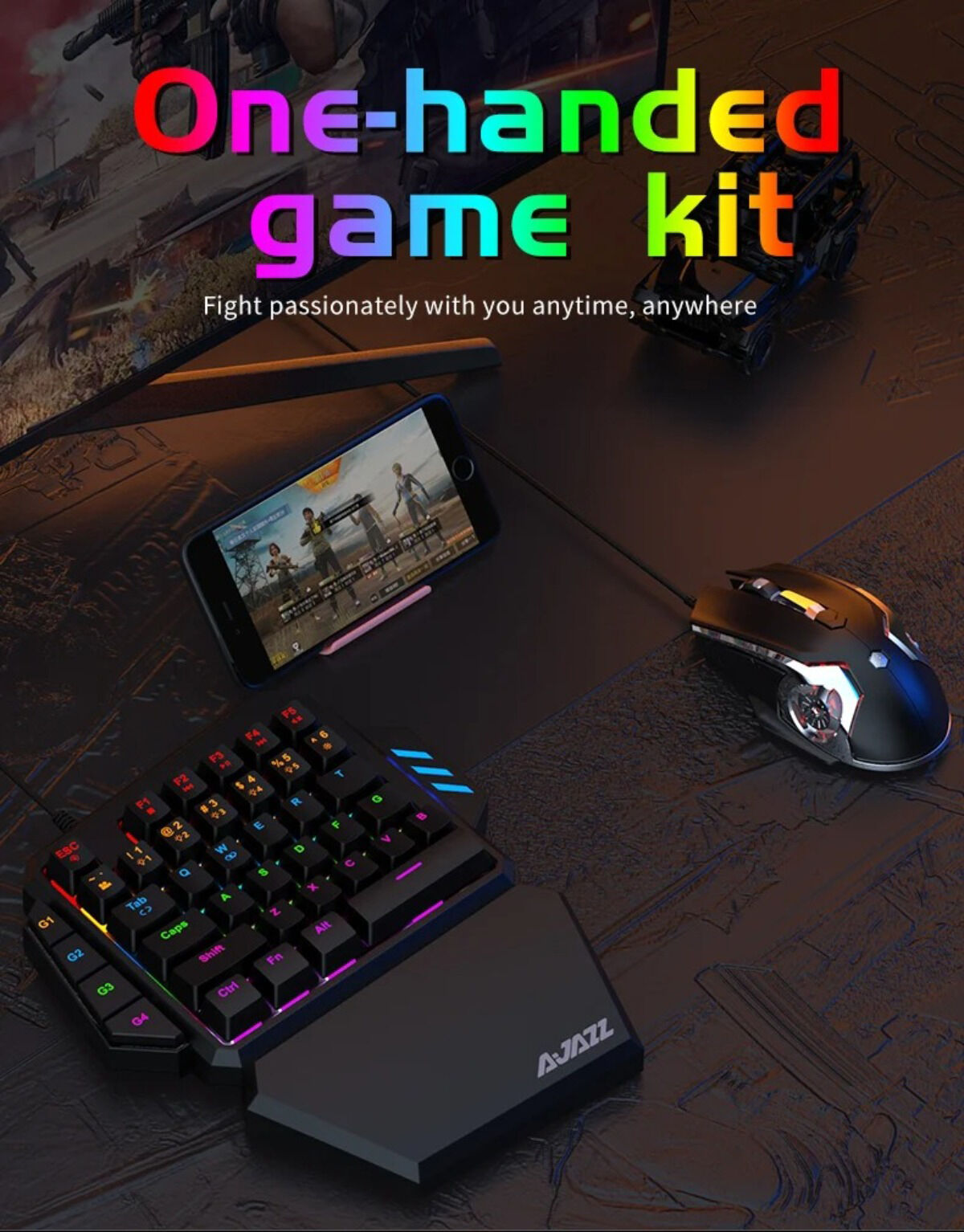 Buy Wholesale China Oem Ajazz Ak039h One-handed Rainbow Mechanical ...