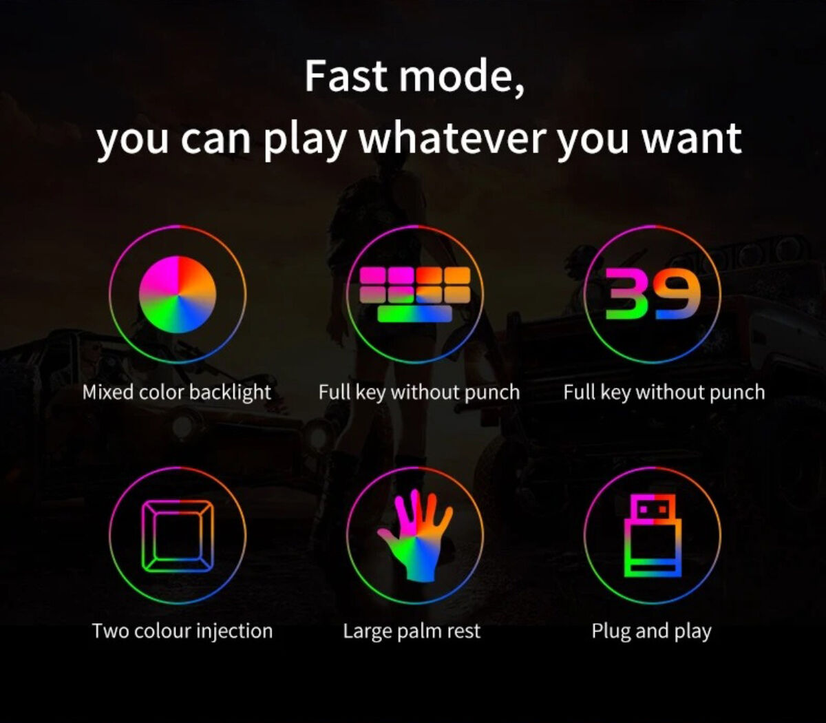 Buy Wholesale China Oem Ajazz Ak039h One-handed Rainbow Mechanical ...