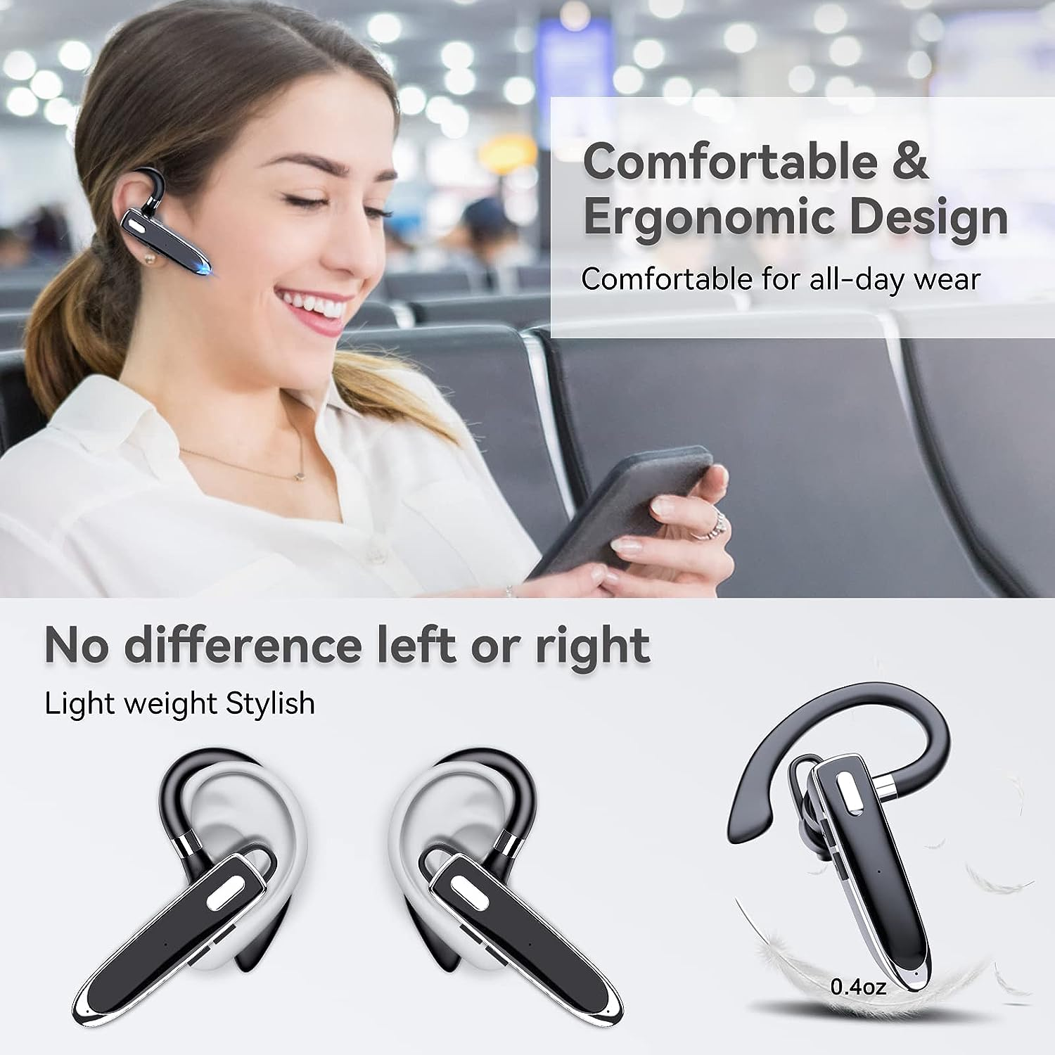 Tws Single Business V5.1 Deep Bass Wireless Earhooks Earphones With ...