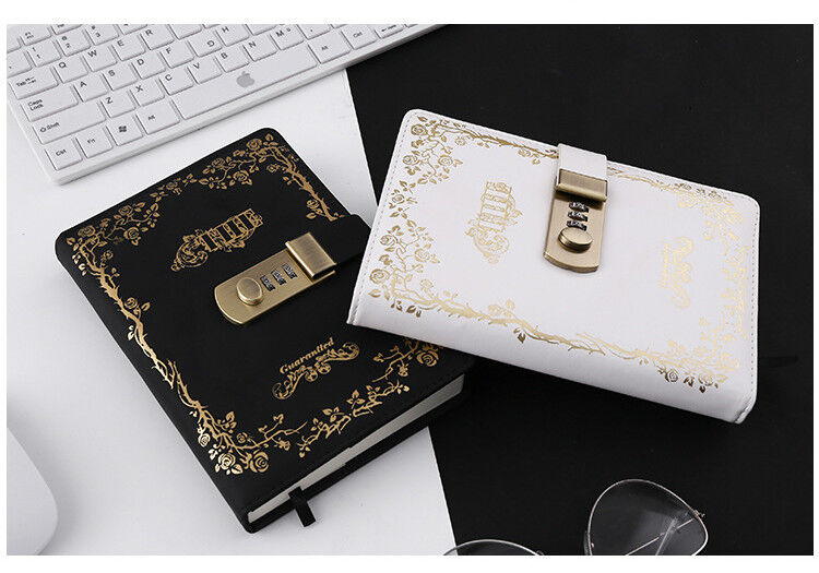 Pu Color Leather Vintage Diary Notebook With Lock Diary With Code Lock ...