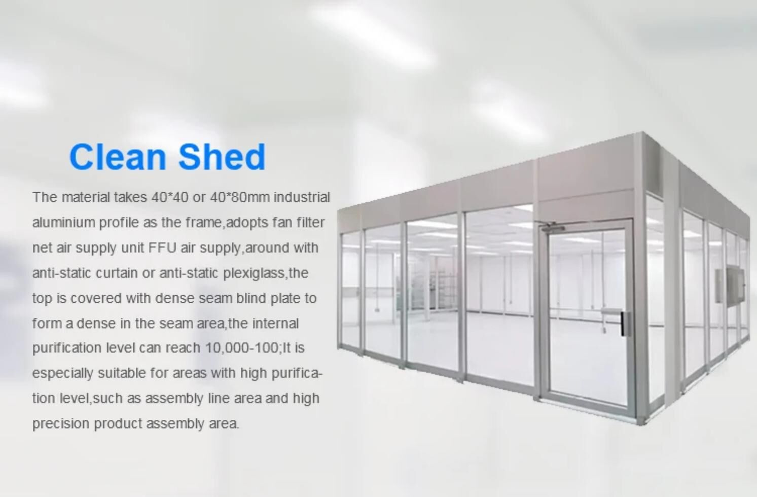 Prefabricated Modular Clean Room Class 100 Portable Clean Booth ...
