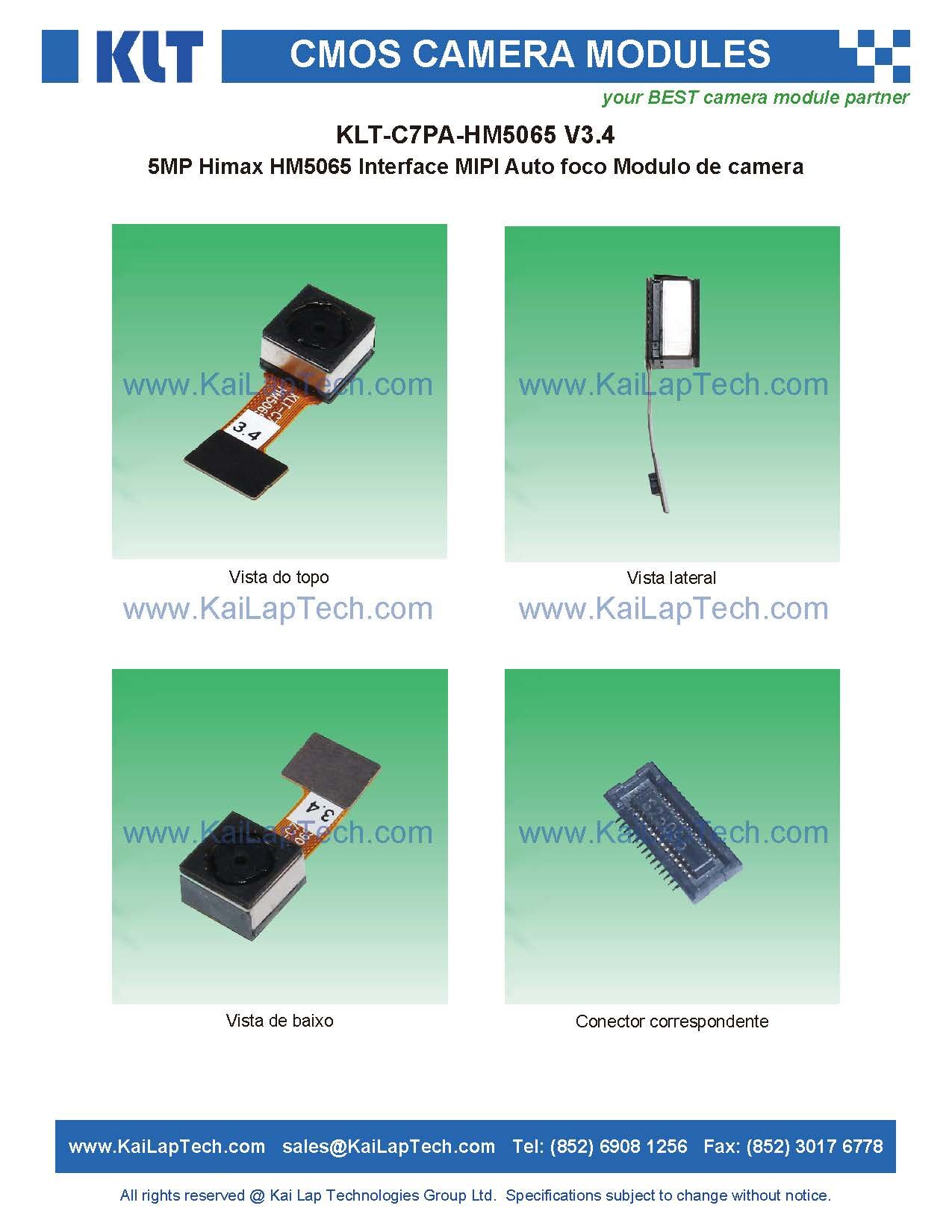 Buy Wholesale Hong Kong SAR Klt-c7pa-hm5065 V3.4 5mp Hm5065 Interface Mipi Auto Foco Modulo De ...