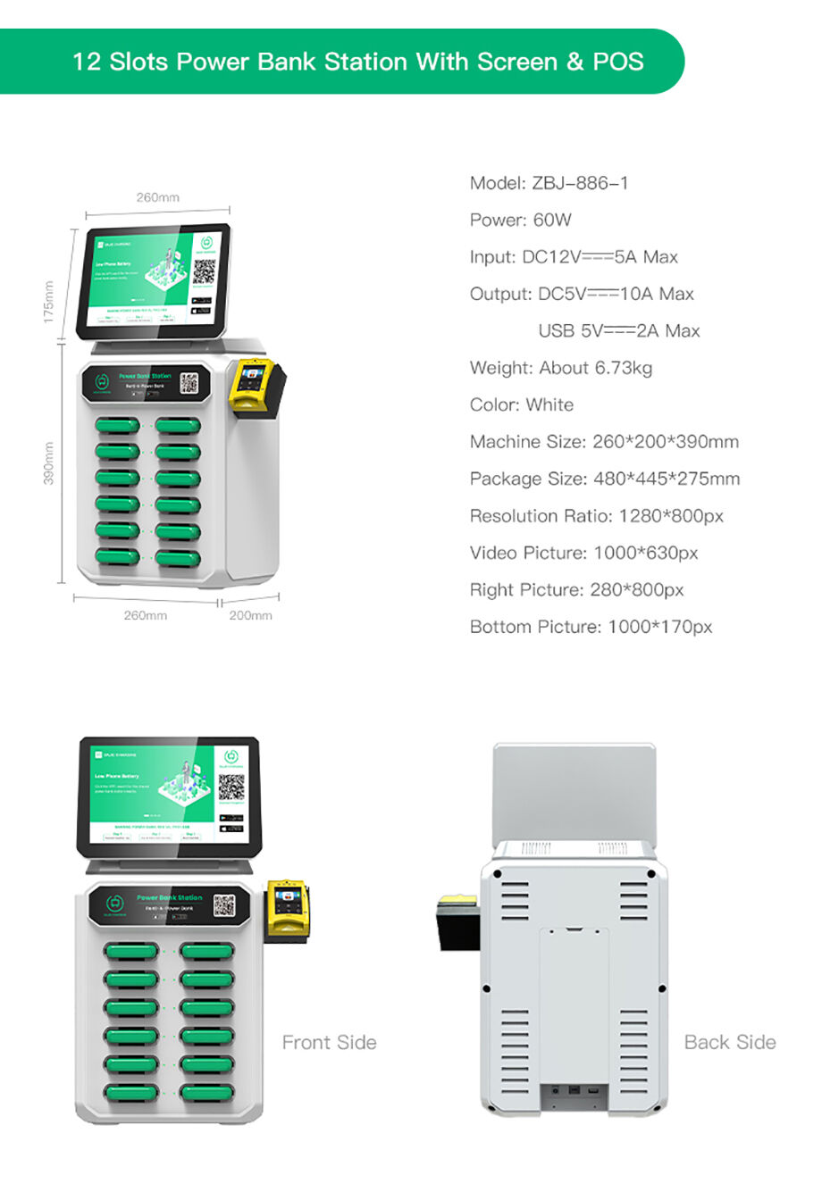 4g Smart Display 12-bay Power Bank Station With 6000mah High-speed ...