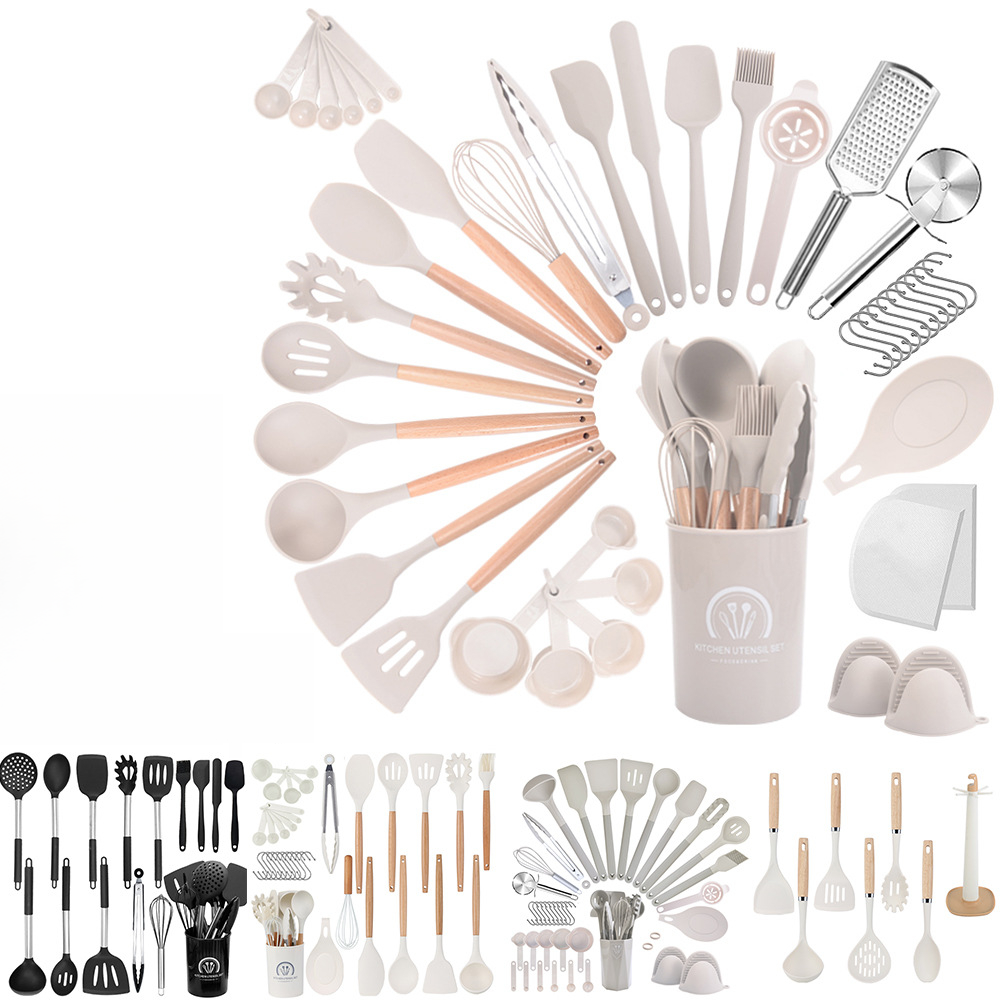 Silicone Cooking Utensils Set-446°f Heat Resistant Kitchen Utensils ...