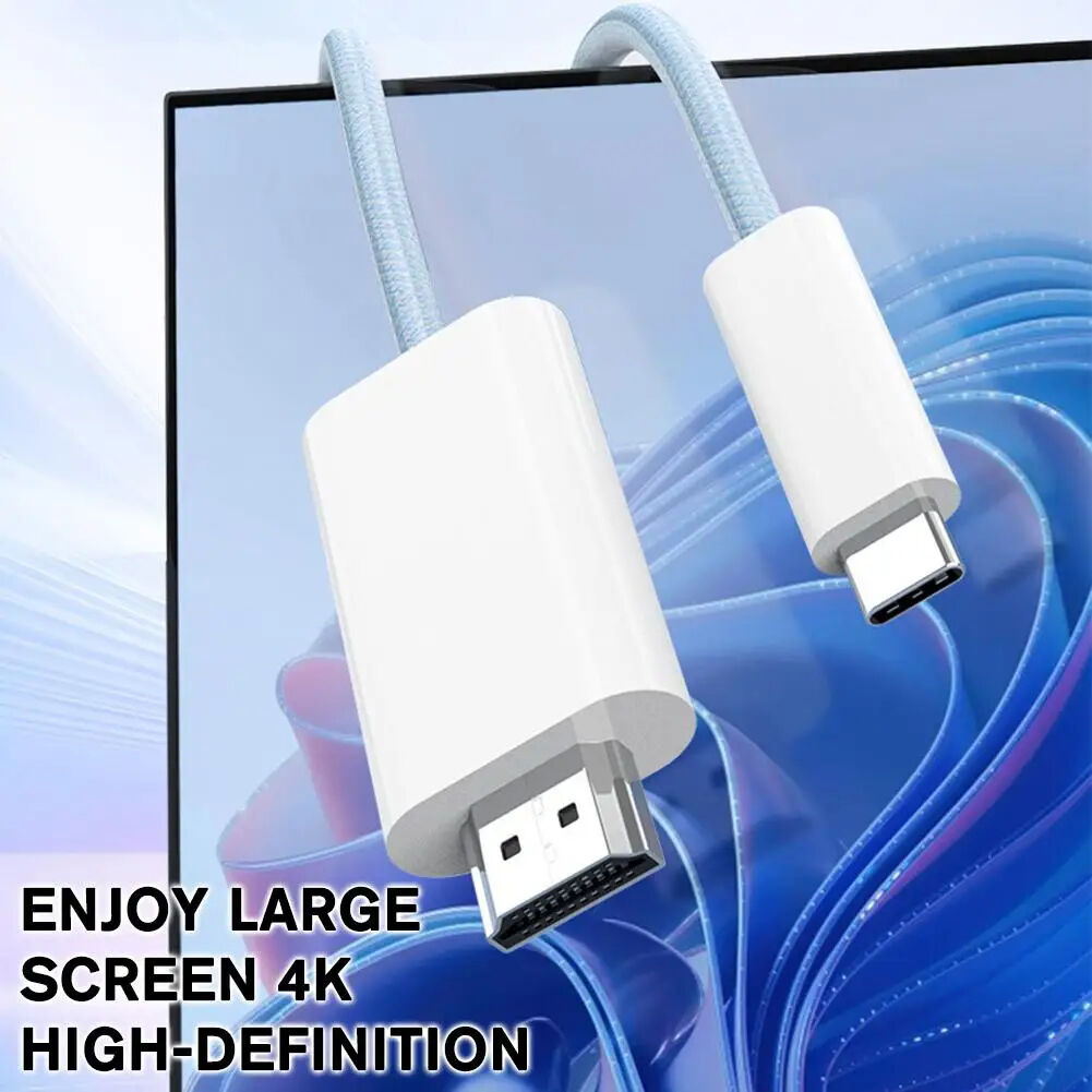 4k 60hz/30hz Usb Type C To Hdtv Braid Shielded Cable Thunderbolt 4/3 ...