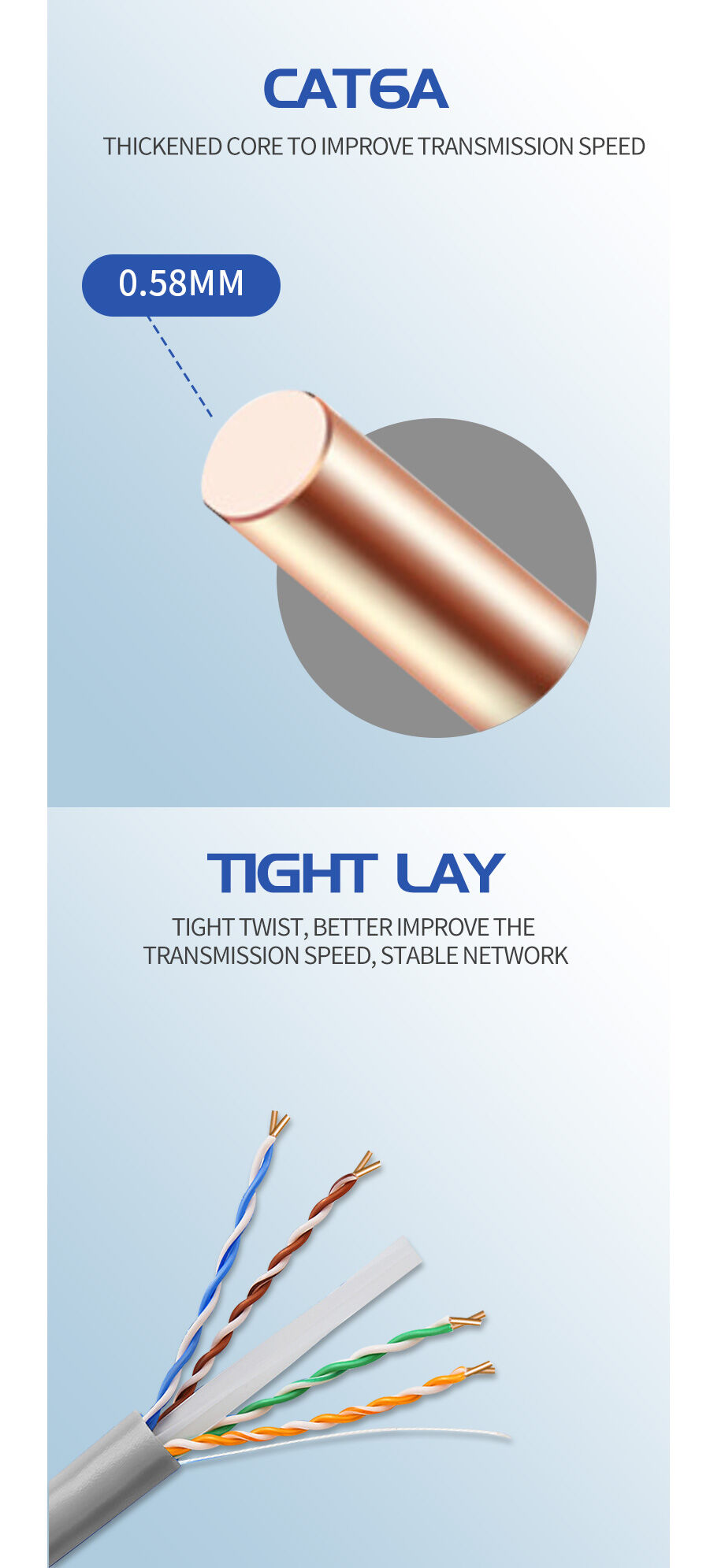 Factory Ethernet Cat6a Network Lan Cable Utp Bare Copper 23awg 305m ...
