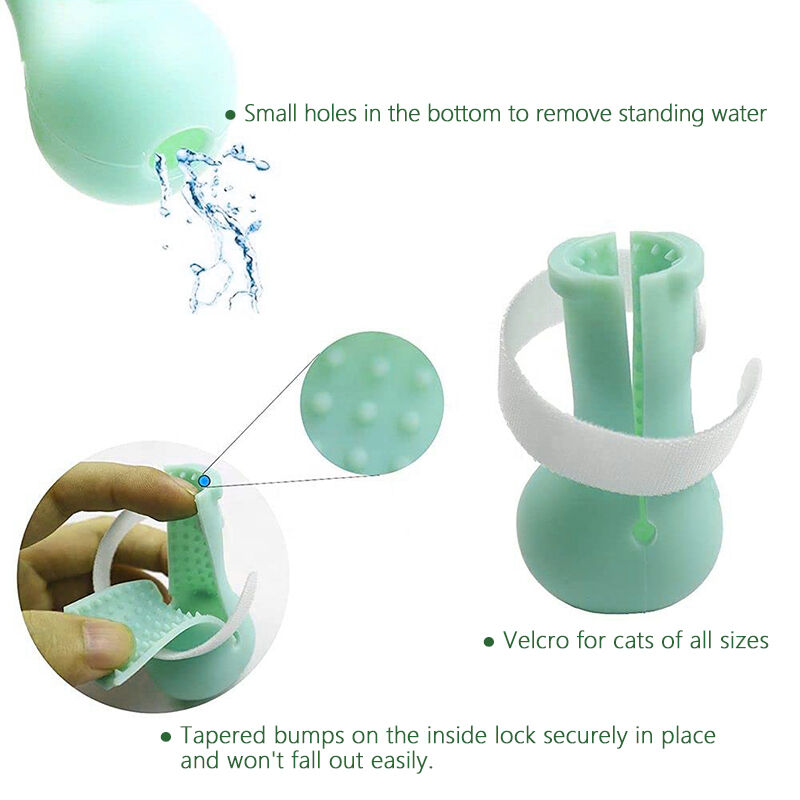 Pet Paw Protector Anti-scratch Grooming Sets Silicone Cat Foot Cat Bath ...