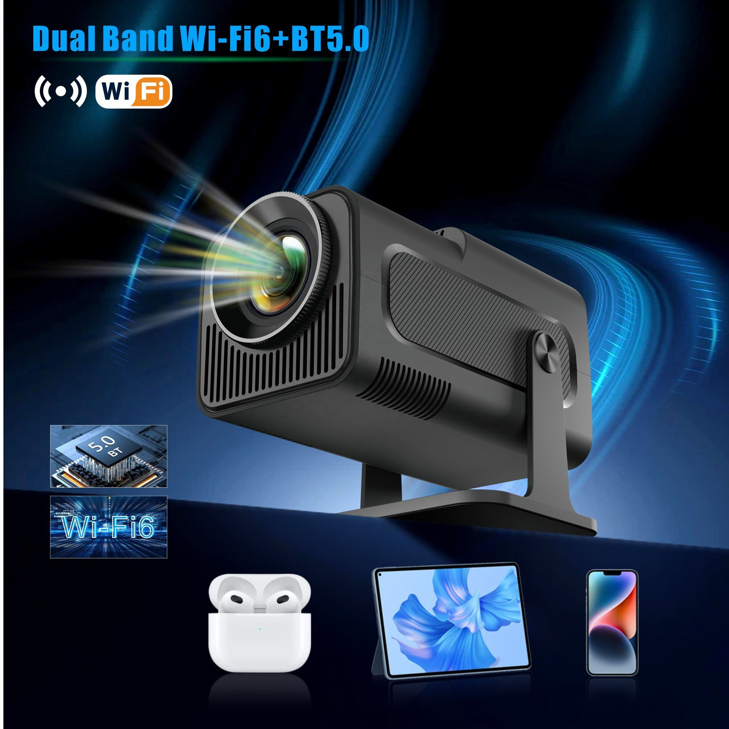 Hy320 Lcd Projector 1280 720p 4k Home Theater Portable Projector Led ...