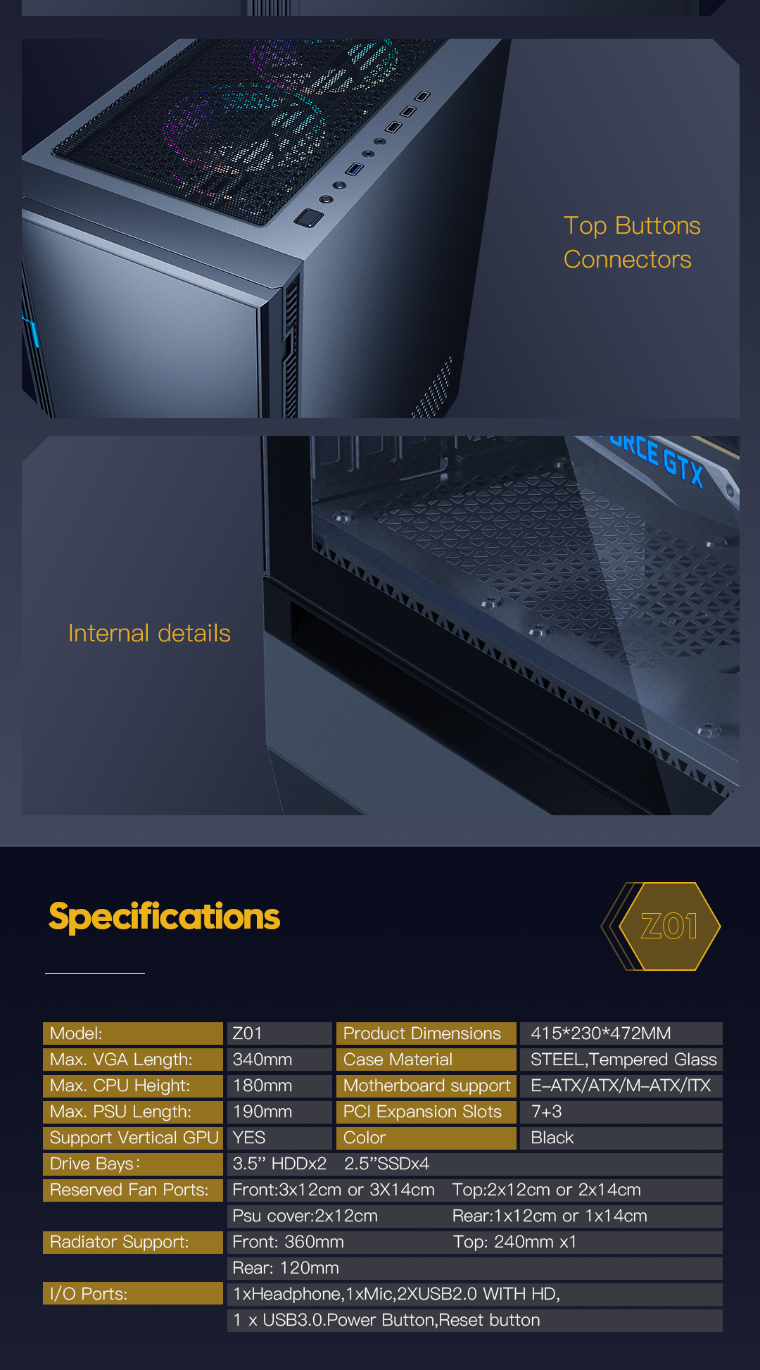 High Quality Oem Computer Gabinete Pc Gaming Pc Case Desktop Computer ...