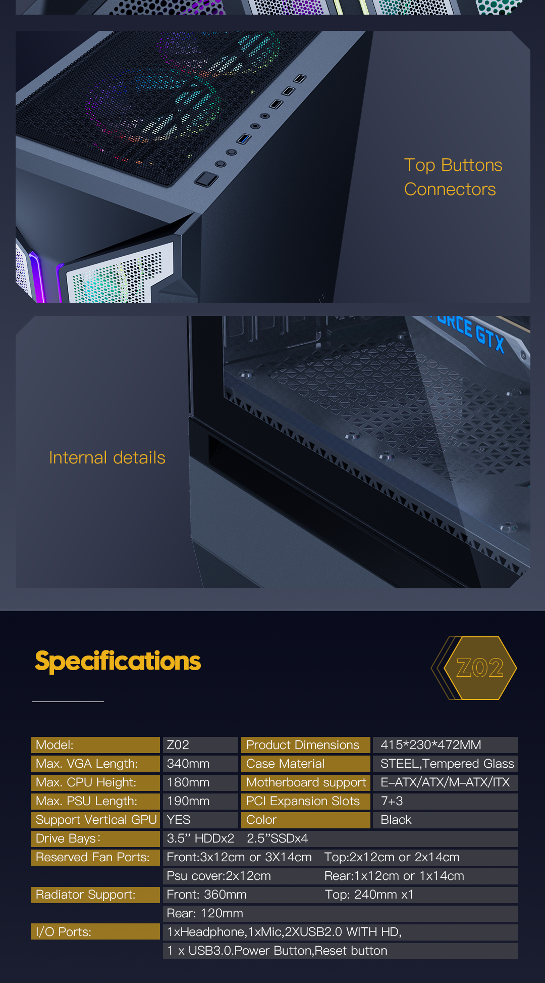 Computer Box Matx Gaming Computer Case Oem Odm Desktop Pc Cabinet Mid ...