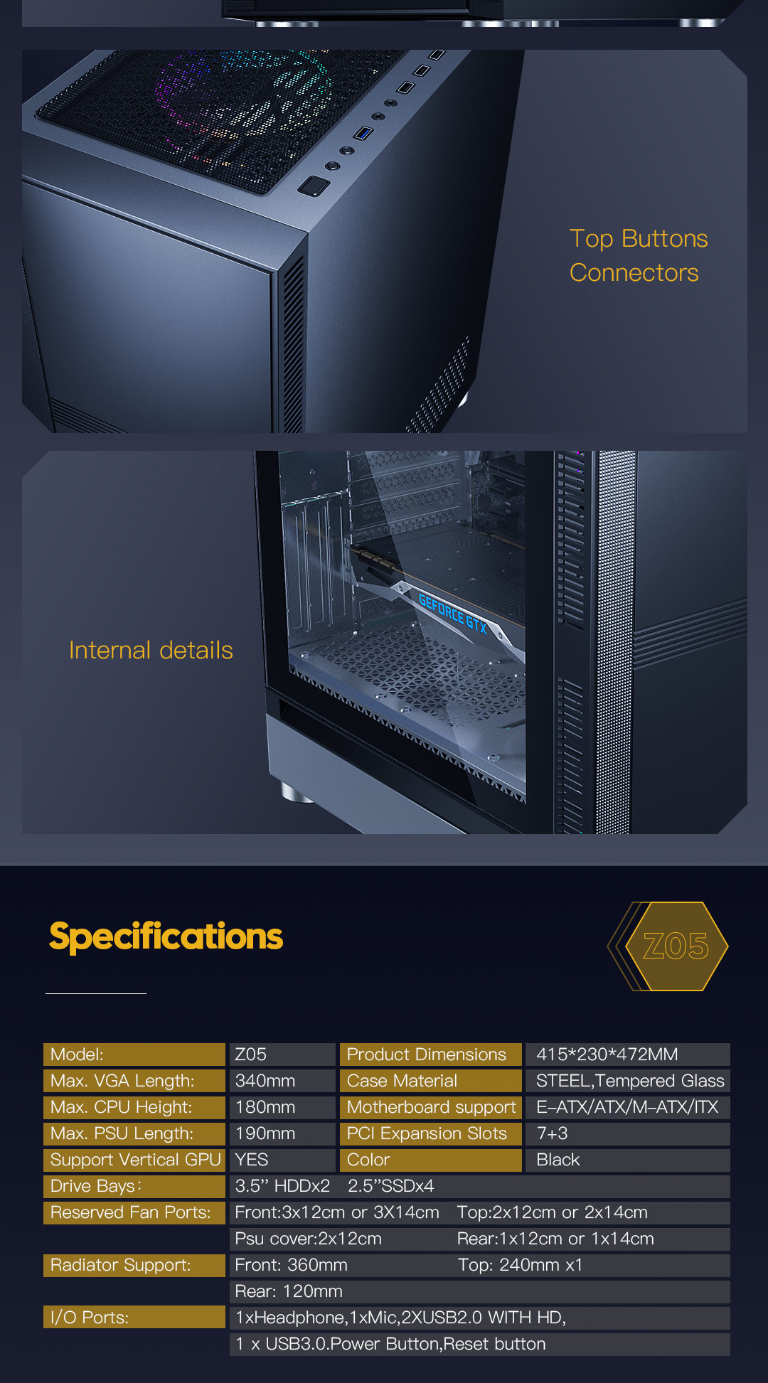 New Arrival Eatx/atx/ Micro Atx/ Itx Desktop Case Pc Gaming Computer ...